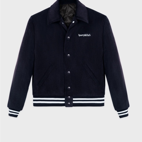 Sporty & Rich | Jackets & Coats | Sporty Rich Dark Blue Varsity Jacket ...